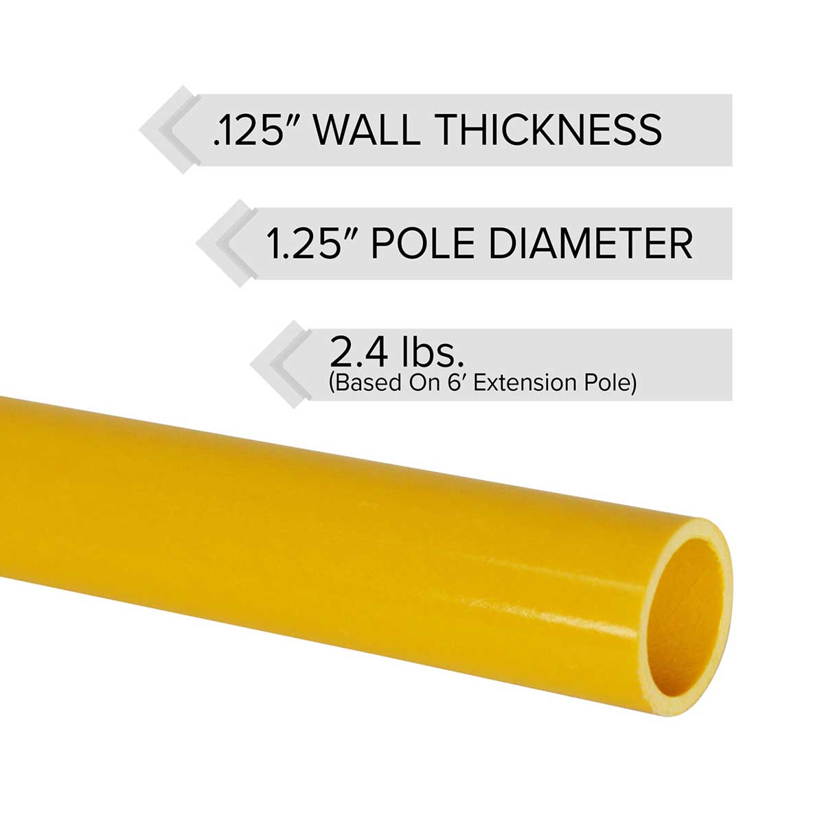 FG Series 6' Hollow Core Fiberglass Extension Pole - WCT Products, Inc.